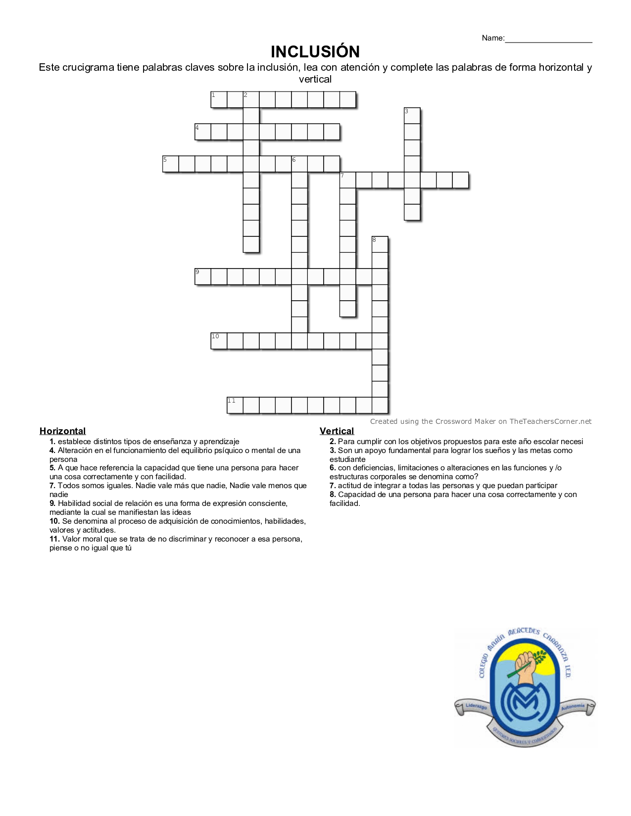 PASATIEMPOS :: TALENTOS E INCLUSION IED MARIA MERCEDES CARRANZA